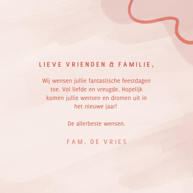 Geschilderde kerstkaart met grote rode tekst | Kaartje2go