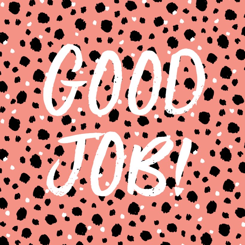 Geslaagd kaart good job hip stipjes confetti | Kaartje2go