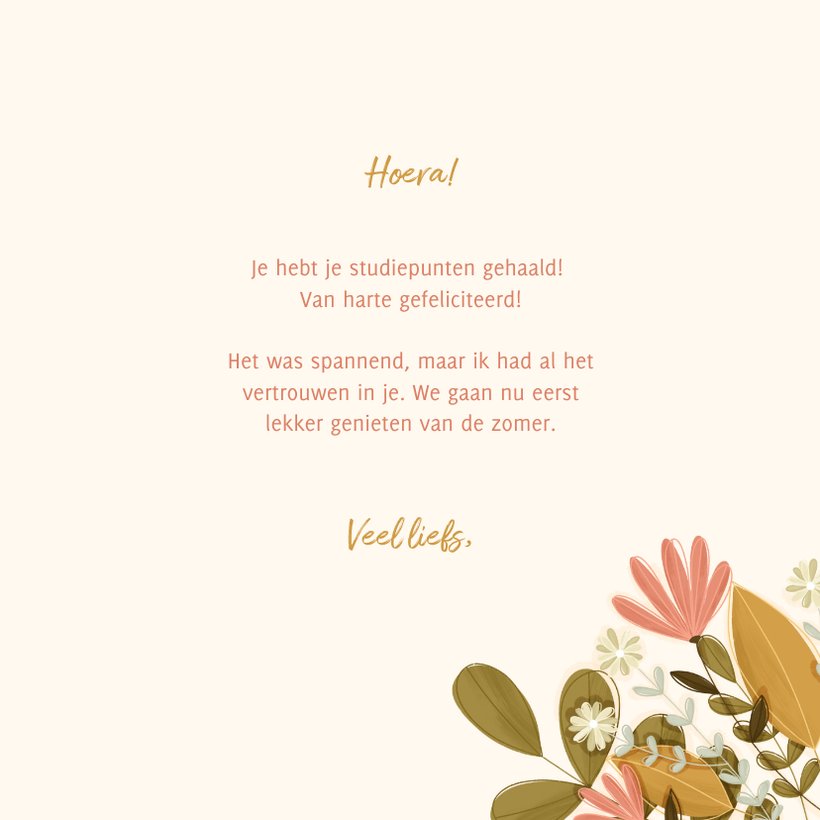 Geslaagd voor propedeuse met bloemen | Kaartje2go