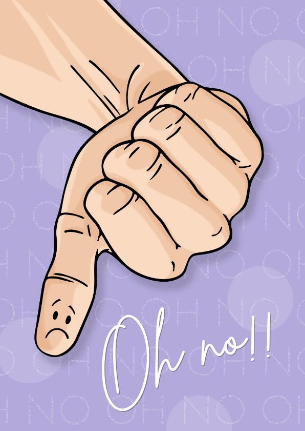 Gezakt duim omlaag - Geslaagd kaarten | Kaartje2go