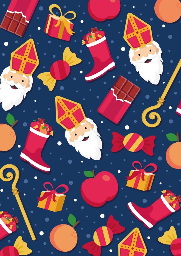 Gezellige Sinterklaas kaart met illustraties | Kaartje2go