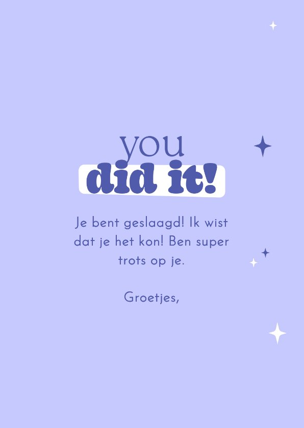 Grappig geslaagd kaartje holy cow you did it | Kaartje2go