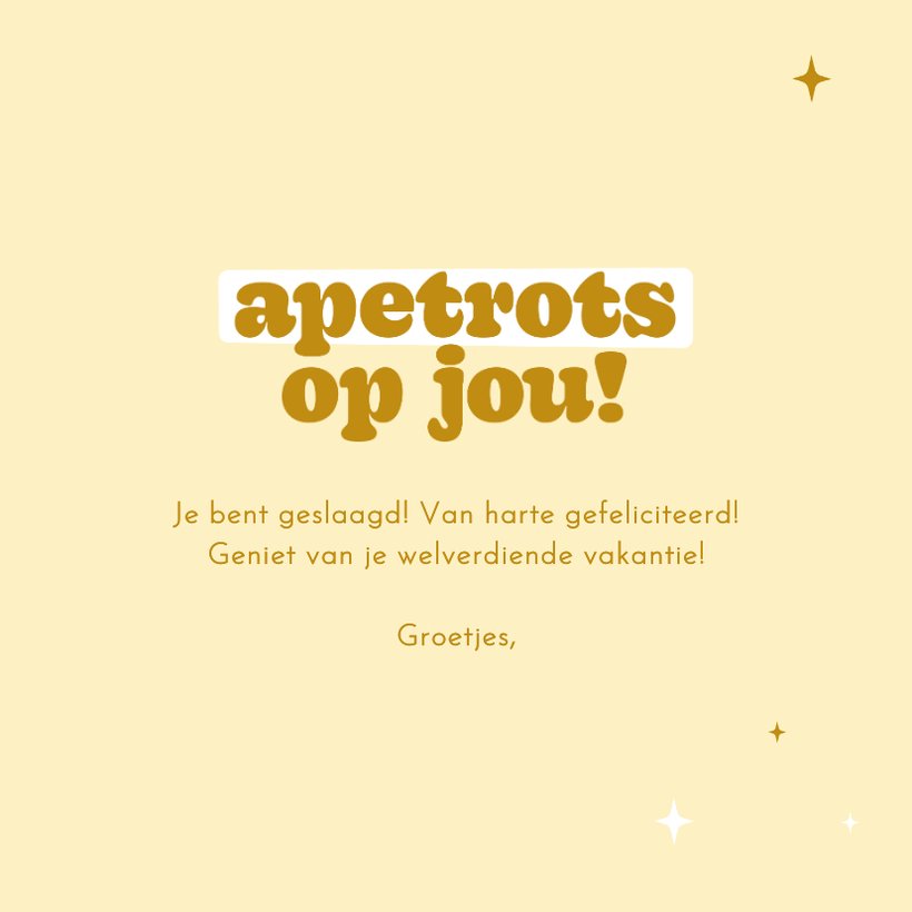 Grappig geslaagd kaartje met apen trots op jou | Kaartje2go