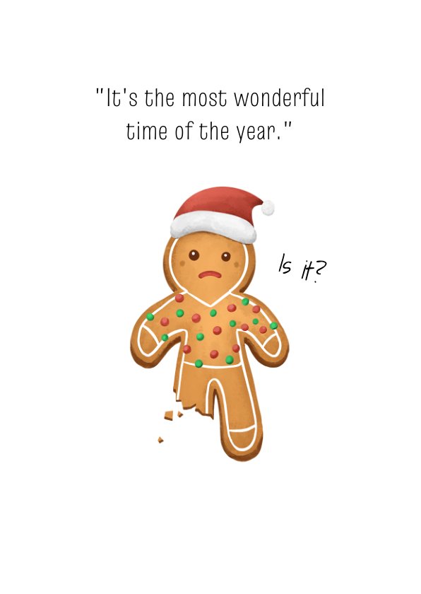 Grappig kerstkaartje gingerbreadman humor | Kaartje2go