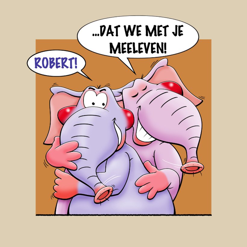 Grappige beterschapskaart met olifanten die je | Kaartje2go