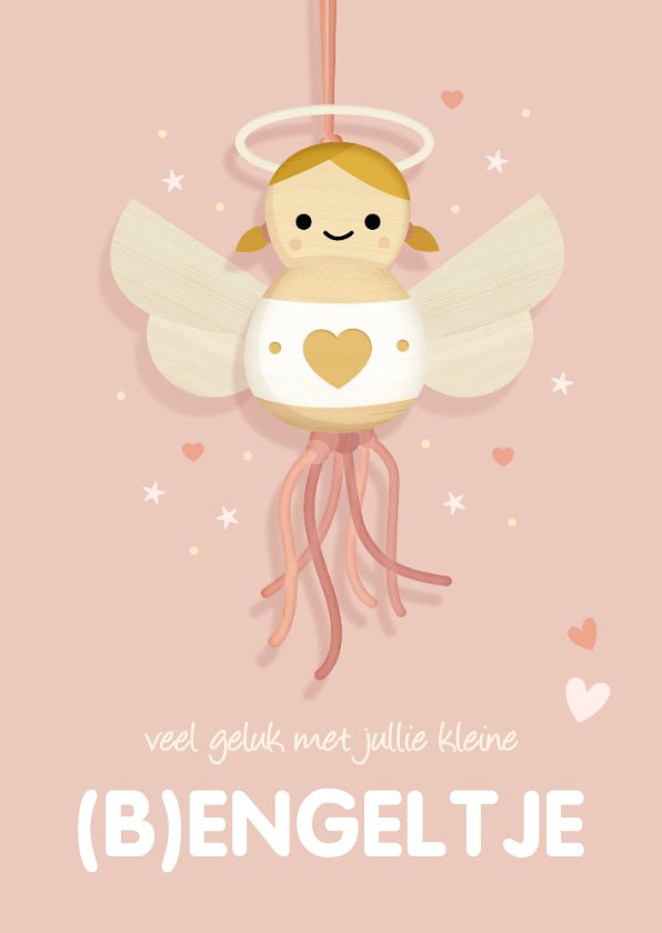 Grappige felicitatiekaart geboorte(b)engeltje | Kaartje2go