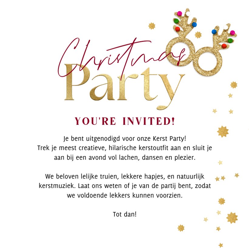 Grappige kerstkaart Christmas Party | Kaartje2go