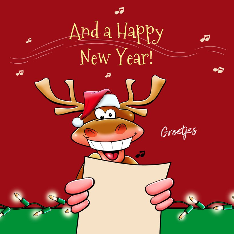 Grappige kerstkaart met rendieren en | Kaartje2go
