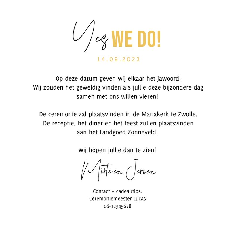 Grappige trouwkaart cartoon humor uitnodiging | Kaartje2go