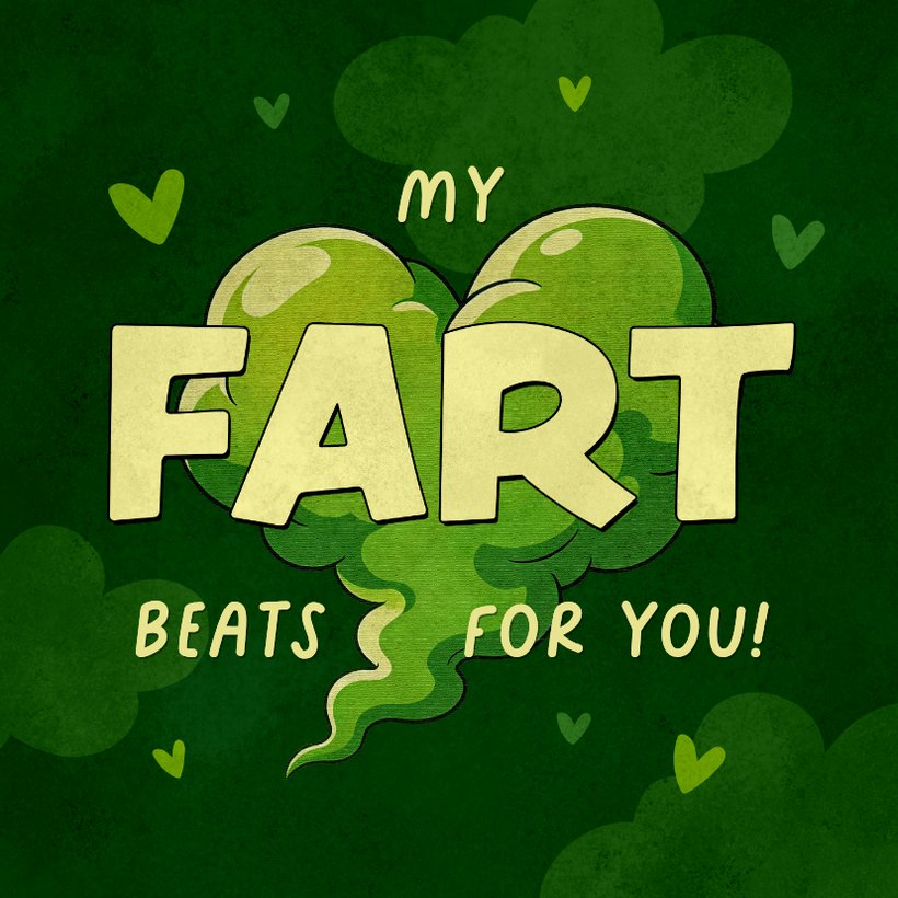 Grappige valentijnskaart fart scheetje hart i | Kaartje2go