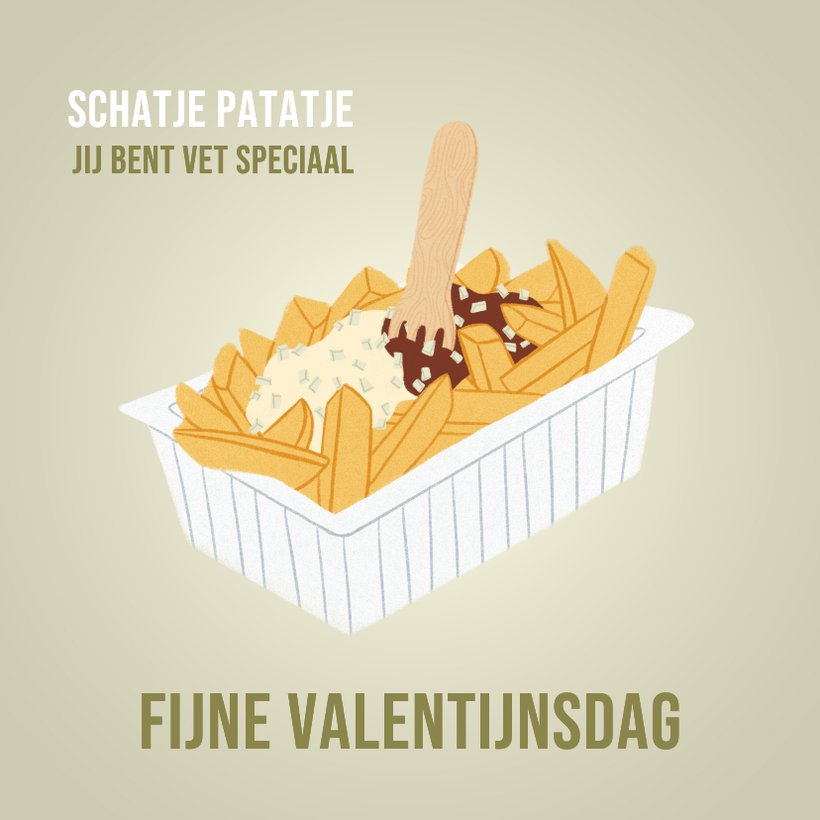 Grappige valentijnskaart patatje speciaal | Kaartje2go