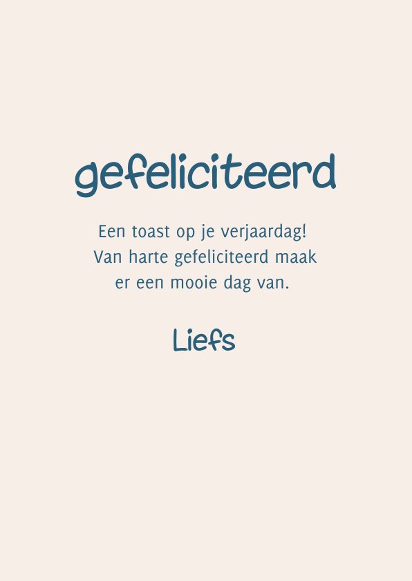 Grappige verjaardagskaart een toast op je | Kaartje2go