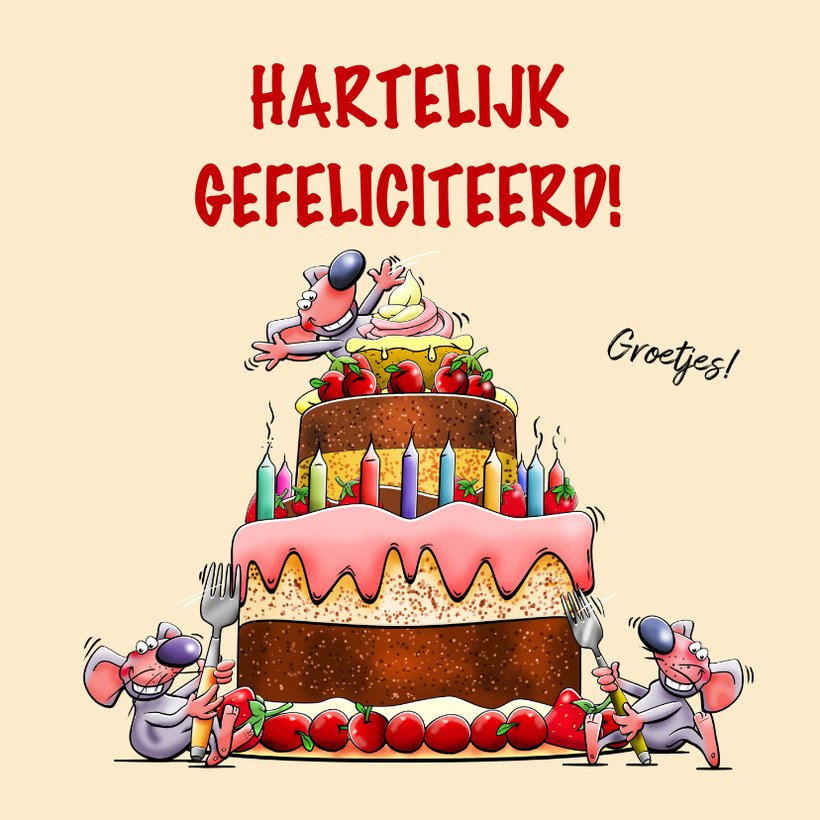 Grappige verjaardagskaart met een olifant en | Kaartje2go