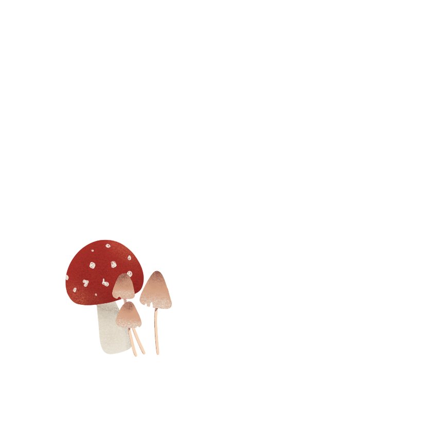 Groetjes kaart met paddenstoelen in herfstthema | Kaartje2go