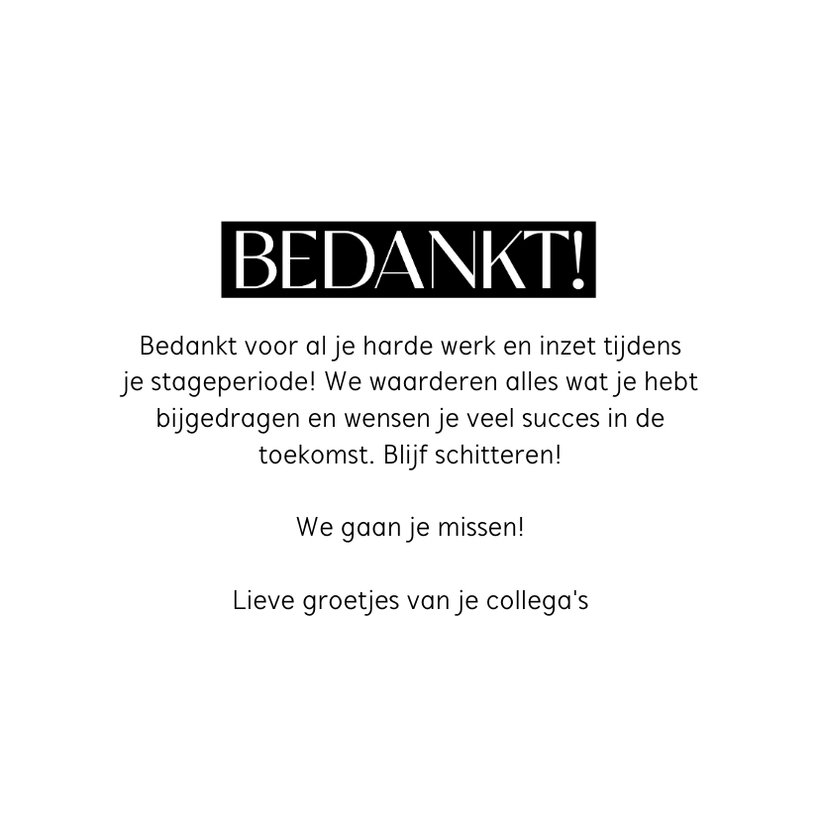 Hip bedankkaartje bedankt voor je inzet | Kaartje2go