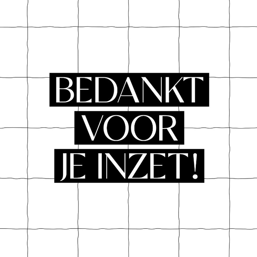 Hip bedankkaartje bedankt voor je inzet | Kaartje2go