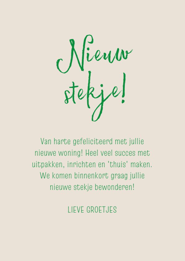 Hippe felicitatiekaart nieuw stekje met planten | Kaartje2go