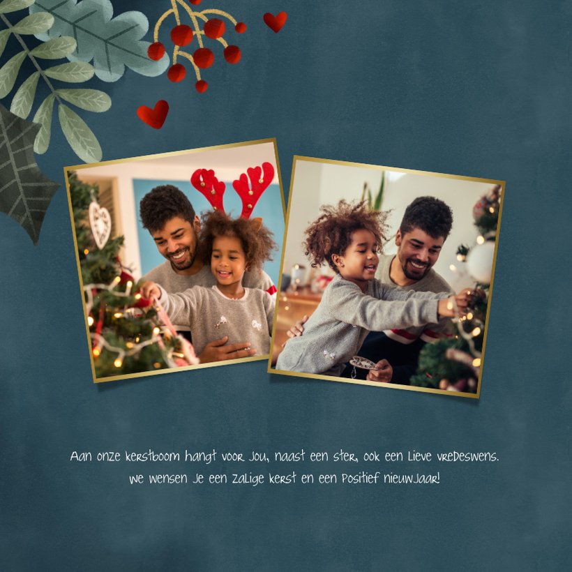 Hippe kerstkaart grote foto, kerstkader'Fijne | Kaartje2go