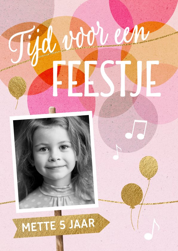 Hippe uitnodiging kinderfeestje meisje | Kaartje2go