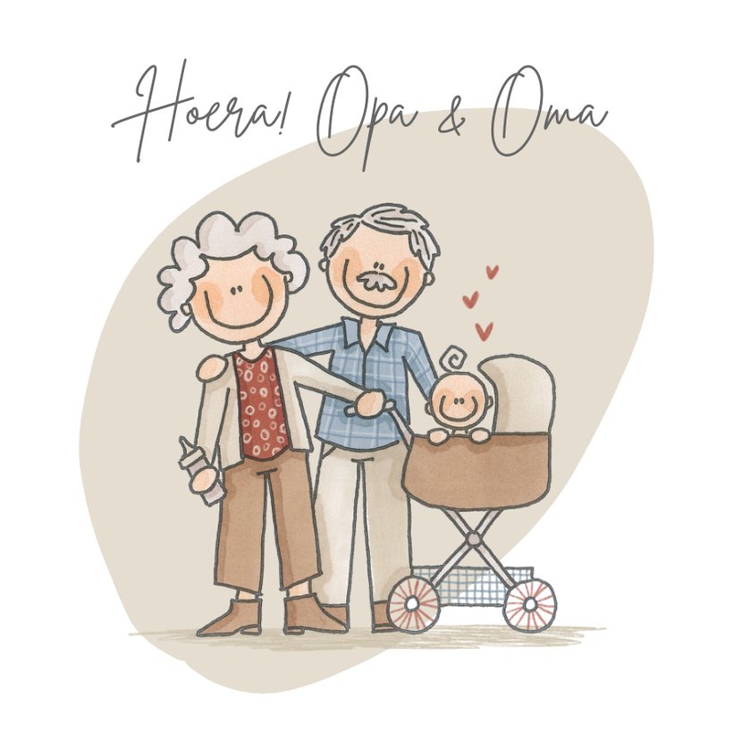 Hoera een kleinkind! Opa& Oma | Kaartje2go