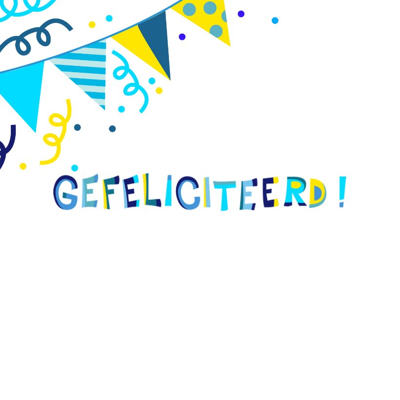 Hoera verjaardagskaart met slingers | Kaartje2go