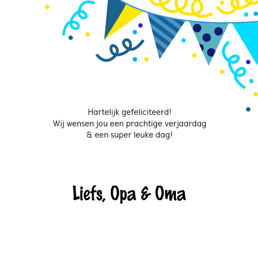 Hoera verjaardagskaart met slingers | Kaartje2go