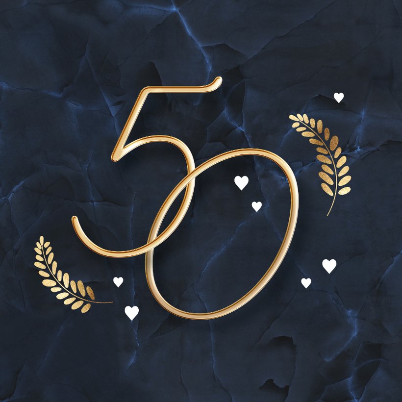 Jubileum felicitatie kaart 50 jaar getrouwd | Kaartje2go