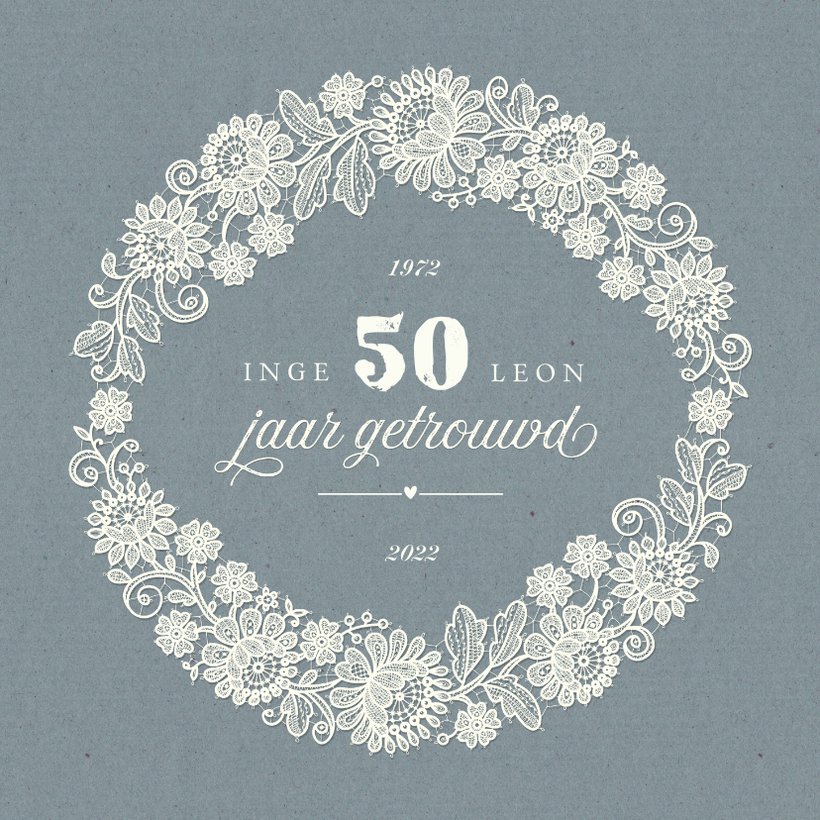 Jubileumfeest klassiek vintage kant krans | Kaartje2go