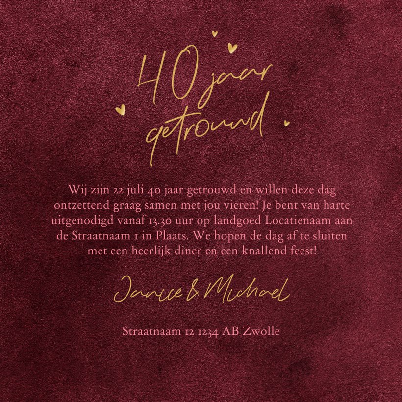 jubileumfeest-uitnodiging-40-jaar-getrouwd-kaartje2go