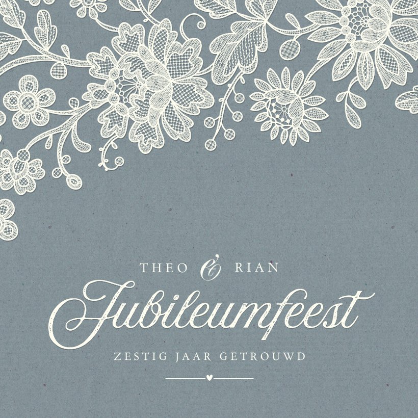 Jubileumfeest vintage klassiek kant krans | Kaartje2go