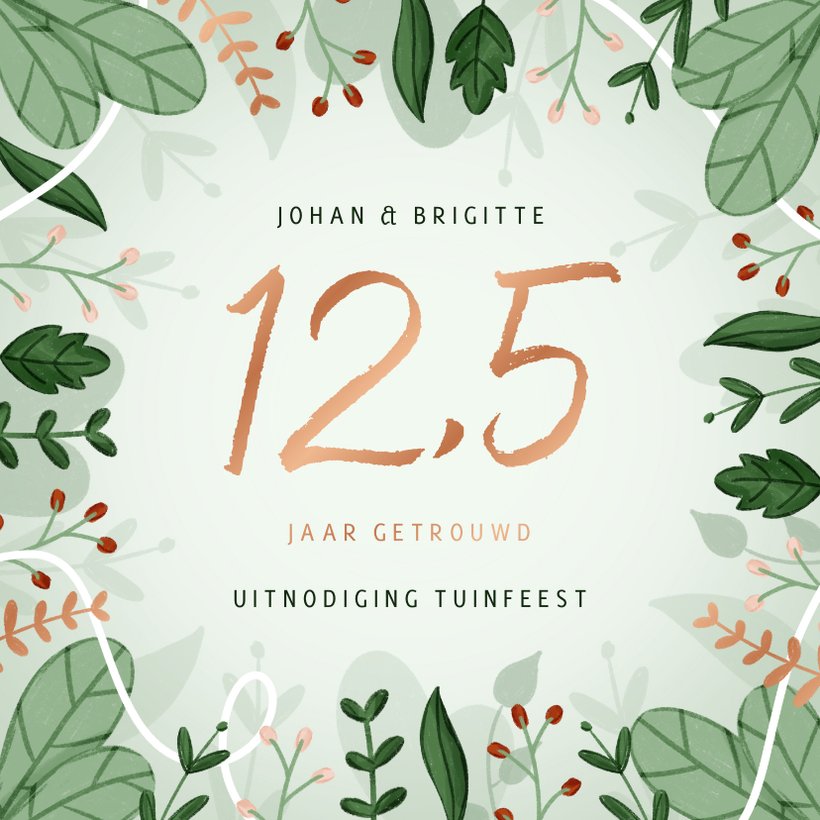 Jubileumkaart 12,5 jaar getrouwd uitnodiging | Kaartje2go