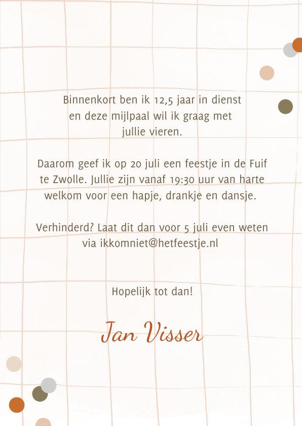 Jubileumkaart 12,5 jaar in dienst met boeken en | Kaartje2go