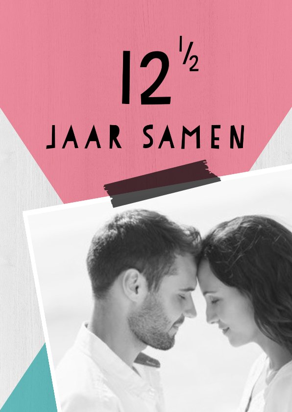 Jubileumkaart 12,5 jaar samen geometrisch | Kaartje2go