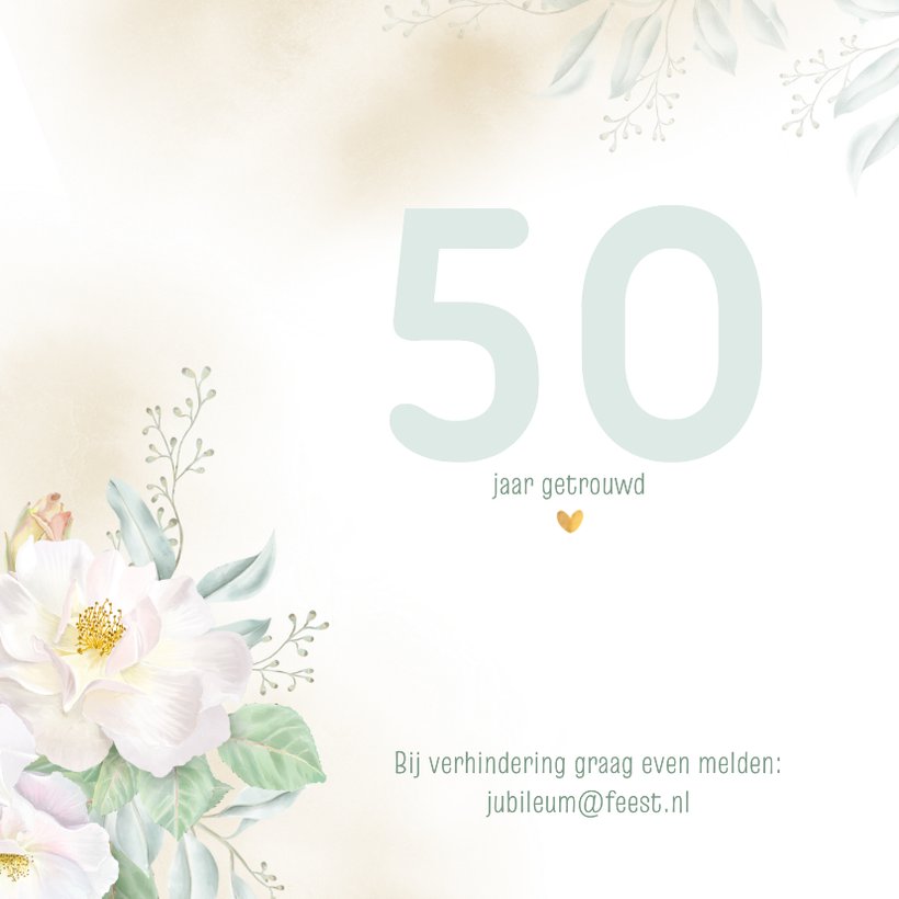Jubileumkaart met witte rozen - Jubileumkaarten | Kaartje2go