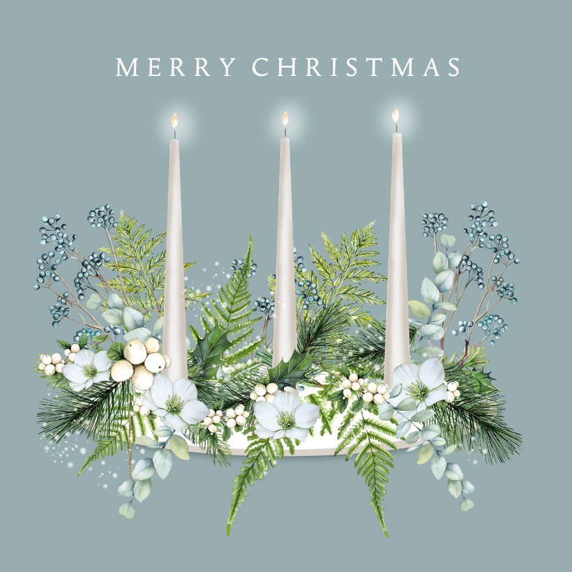 Kerst kaarsen kersttakken - Kerstkaarten | Kaartje2go