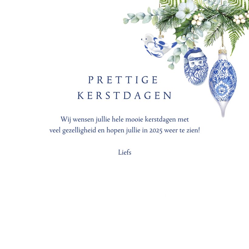 Kerst kerstornamenten Delftsblauw | Kaartje2go