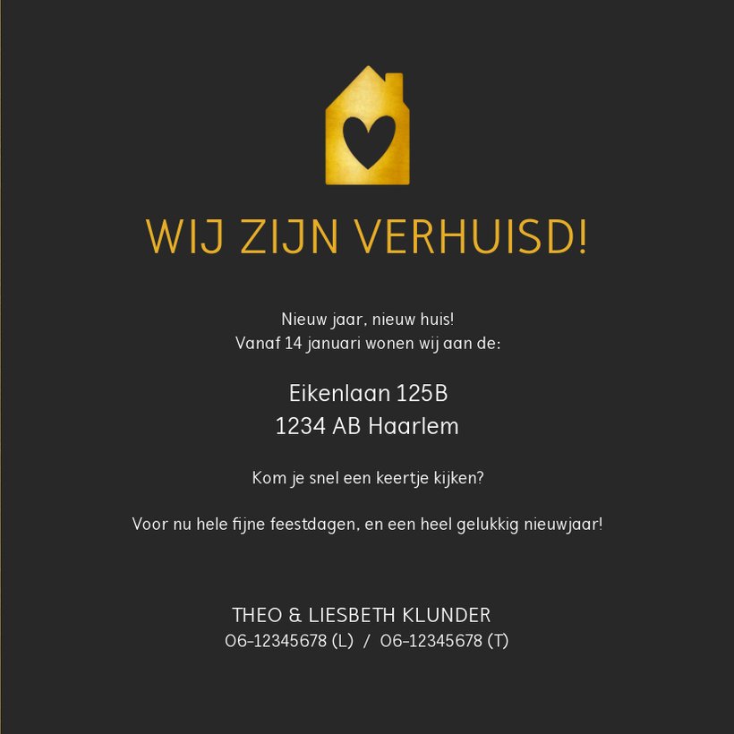 Kerst verhuiskaart adreswijziging- Happy New | Kaartje2go