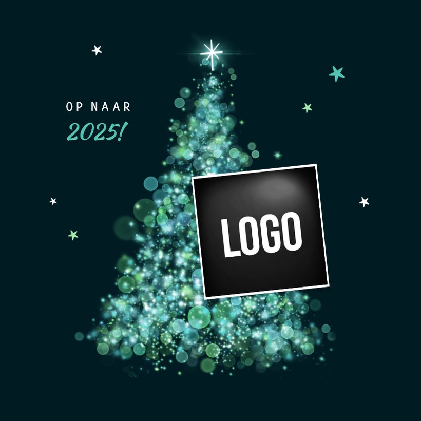 Kerstkaart bedrijf sprankelende kerstboom | Kaartje2go