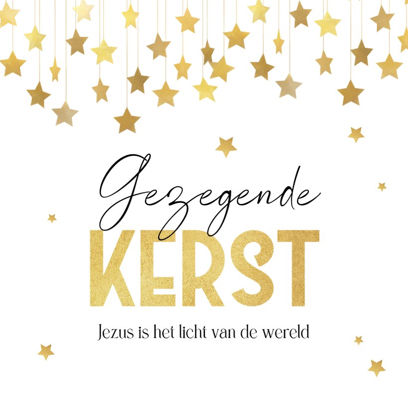 Kerstkaart christelijk sterren gezegende kerst | Kaartje2go