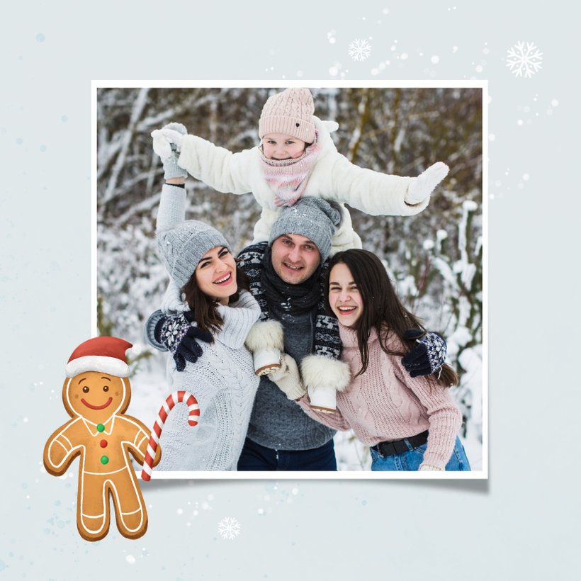 Kerstkaart gingerbread huisje snoep illustratie | Kaartje2go