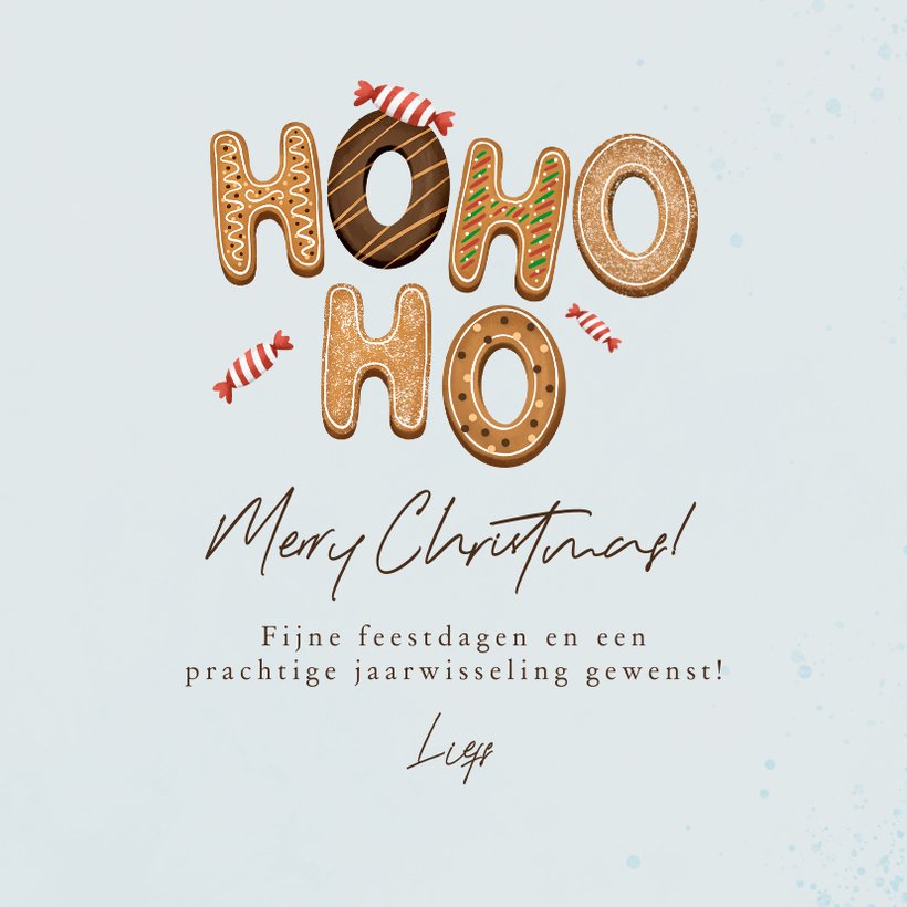 Kerstkaart gingerbread huisje snoep illustratie | Kaartje2go