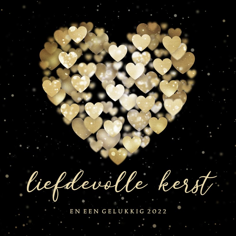 Kerstkaart hart van hartjes liefdevolle kerst | Kaartje2go