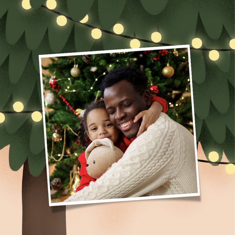 Kerstkaart illustratie van kerstboom | Kaartje2go