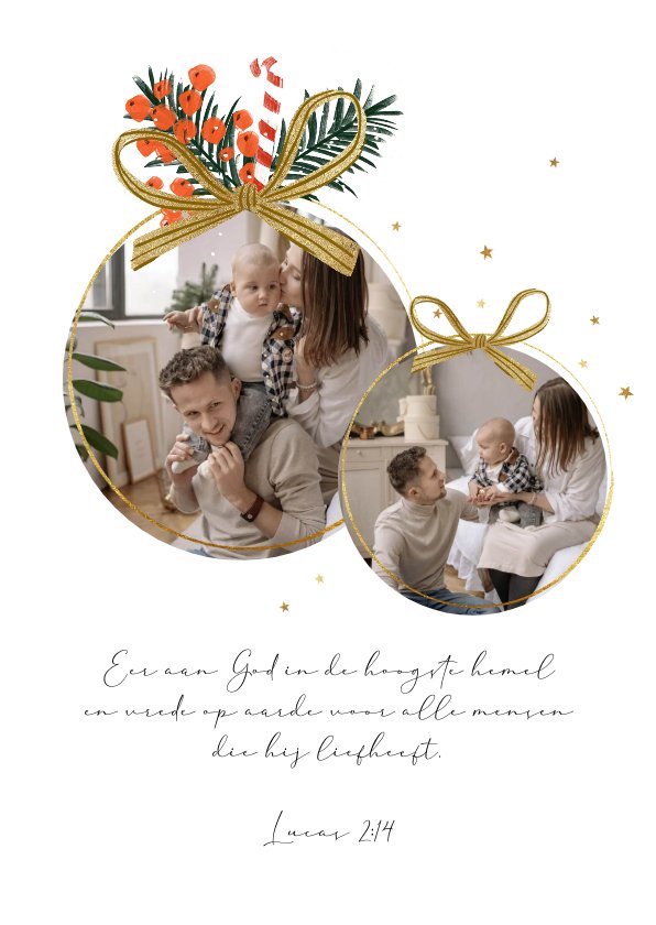 Kerstkaart kerstbal foto illustratie | Kaartje2go