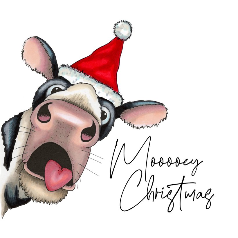 Kerstkaart koe mooey christmas - Kerstkaarten | Kaartje2go