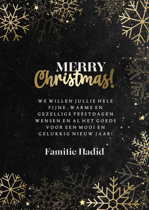 Kerstkaart merry christmas sneeuwvlokken | Kaartje2go