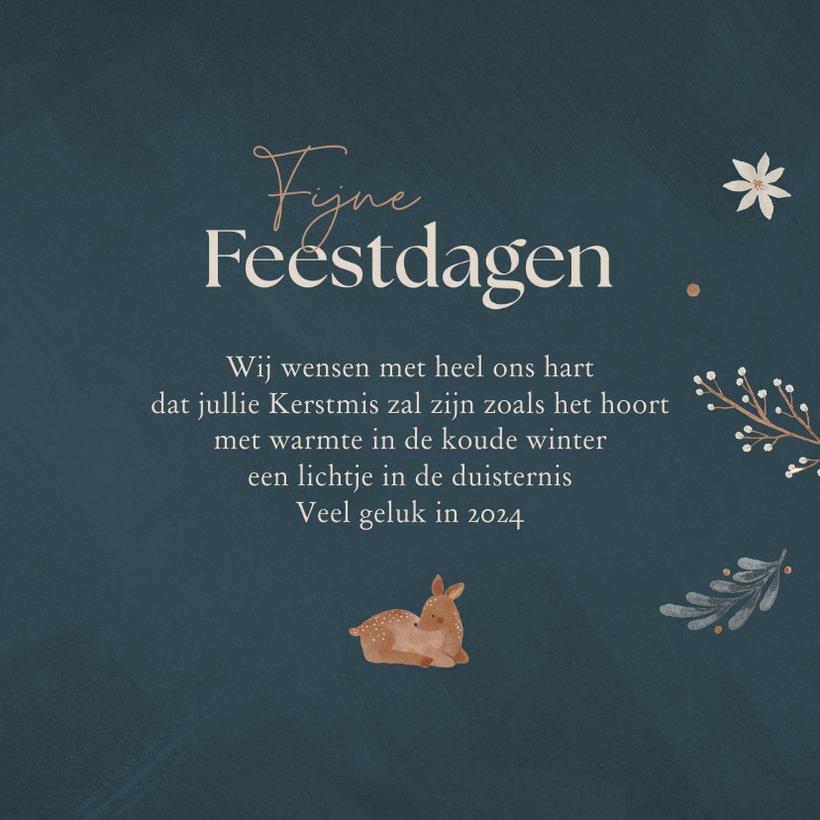 Kerstkaart met getekende hertjes - Kerstkaarten | Kaartje2go