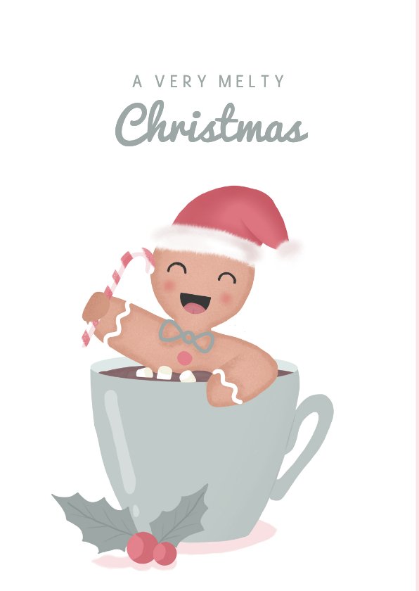 Kerstkaart met illustratie van gingerbread | Kaartje2go