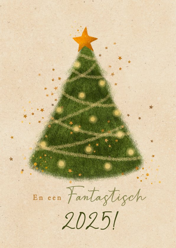 Kerstkaart met kerstboom en lieve slapende | Kaartje2go