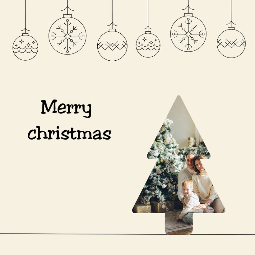 Kerstkaart met kerstboom fotokader | Kaartje2go